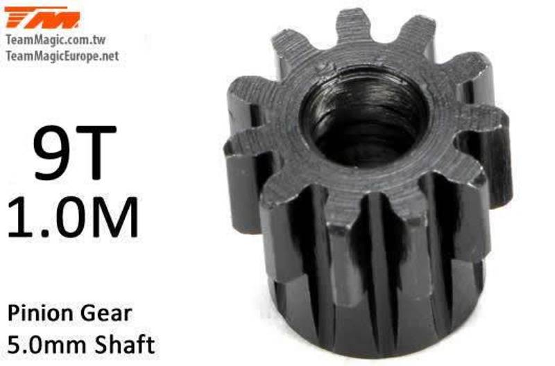 Pinion Gear 9T Steel 1M 5mm Shaft (1) - Løten RC Shop AS