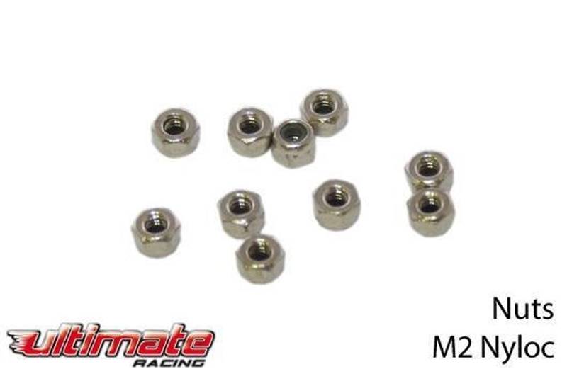 Mutter - M2 nyloc (10 pcs) - Løten RC Shop AS